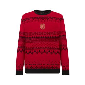 A.C. Milan 2024 Weihnachtspullover mit Weihnachtsmuster, offizielles Produkt, 12 Jahre