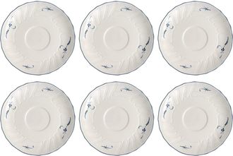 Villeroy & Boch Vieux Luxembourg Tee-Untertasse 6er Set 15,5cm weiß blau