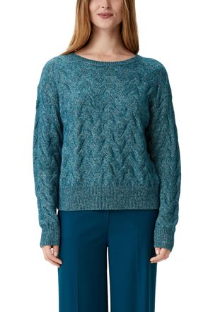 Comma Pullover mit Zopfmuster