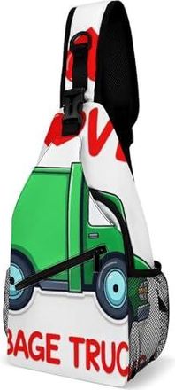 Generic Sacoche Tactique I Love les camions poubelles Multifonction Sac De Poitrine Mode Sac Poitrine pour Femme Randonn&eacute;e Voyage