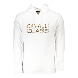 Cavalli Kapuzenpullover Wei&szlig; Langarm Druck - - Sweatshirts & Hoodies - Herren - Wei&szlig; - 3XL
