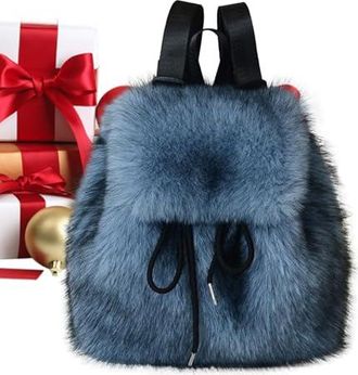 Generico Sac &agrave; dos - Sac d&eacute;cole pour avec cordon de serrage, sac &agrave; dos avec bandouli&egrave;re r&eacute;glable | Simili-poilu doux et l&eacute;ger maternelle zoo jardin camping piq