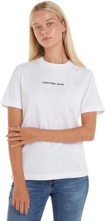 Calvin Klein Jeans Damen T-Shirt Kurzarm Institutional Straight Rundhalsausschnitt