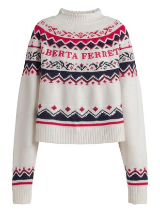 Alberta Ferretti Gemusterter Pullover - Nude
