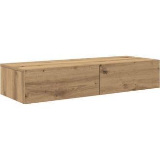 vidaXL &Eacute;tag&egrave;re murale avec tiroirs ch&ecirc;ne artisanal bois ding&eacute;nierie vidaXL