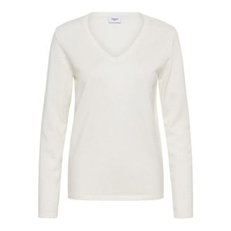Saint Tropez MilaSZ LS V-Neck Pullover - Femme - Pulls - Blanc - Taille: 42 FR