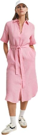 GANT Damen REG Linen SS Shirt Dress Kleid, Geranium PINK, 36