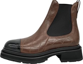 Chanel Tan Quilted Ankle Boots Size 40