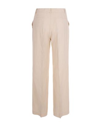 P.A.R.O.S.H. Womens Palazzo Trousers Sabbia Sand Viscose Linen