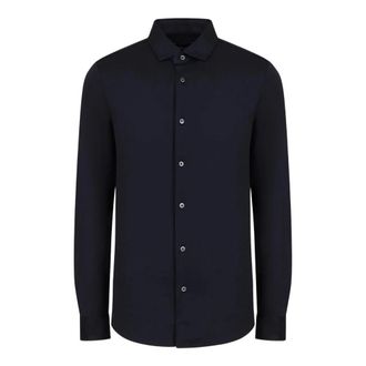 Emporio Armani ASV Lyocell-Mischgewebe Jersey Shirt - - Shirts - Herren - Blau - M