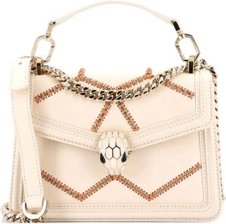 Bulgari Serpenti Forever Top Handle Bag Whipstitched Leather Small satchel - Wei&szlig;