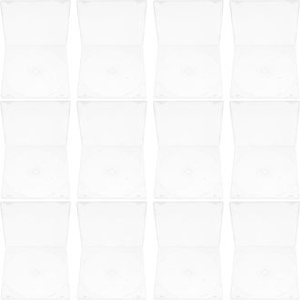 DOITOOL 12 St&uuml;ck D&uuml;nne Transparente DVD H&uuml;llen mit Schutzfolie Tragbare CD Aufbewahrungsbox f&uuml;r Heimkino Wei&szlig;e Medien Video Aufbewahrung