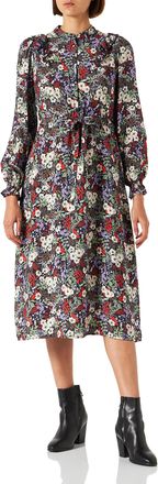 Pieces Pieces Damen Pcneela Midi Dress Bc Kleid, Whitecap Gray/AOP:Flower, M EU