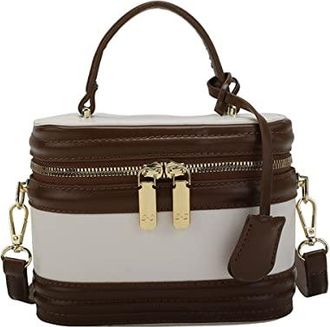 Generic Sac à bandoulière rétro en cuir avec poignée supérieure pour femme, blanc, Medium