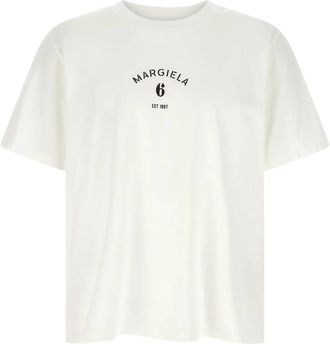 Maison Margiela Homme, Tops, Blanc, Taille: S T-shirt en jersey de coton