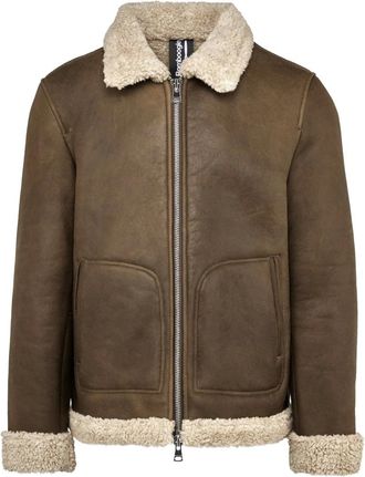 Bomboogie Homme, Vestes, Brun, Taille: 2XL Veste en cuir doubl&eacute;e Sherpa