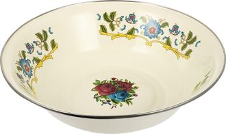 Yardwe Camping Zubehör Emaille Schüssel Suppenbecken Vintage Emaille Rührschüssel Groß Salat Servierschüssel Waschbecken Aufbewahrungsbecken Für Nudeln Salat