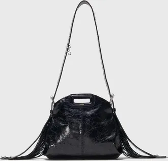Maje Miss M Mini Tasche Craquel&eacute;leder - Schwarz - Maje
