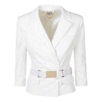 Elisabetta Franchi Technische Jacke aus bi-elastischem Gewebe - - Jackets - Damen - Wei&szlig; - M