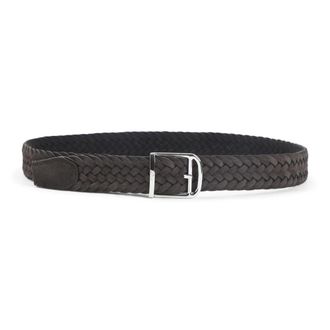 Brioni Kaffee Flechtg&uuml;rtel - - Accessories - Herren - Braun - 95 CM