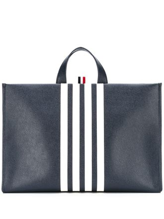 Thom Browne sac cabas &agrave; rayures - Bleu