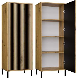 Topeshop Kamaro - Moderner Schrank mit 3 Regalen - 147,5x53,5x40 cm - Aufbewahrungsm&ouml;bel - Handwerks-Eiche
