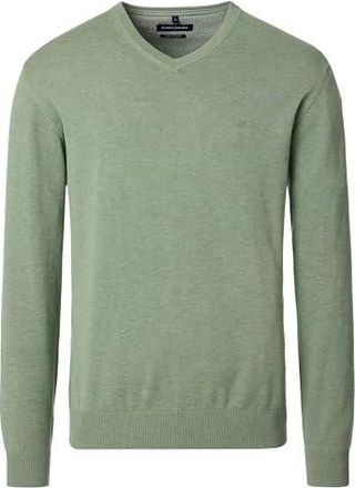 Casamoda Pull pour homme avec col en V, couleur unie, taille &eacute;lastique, Turquoise., 6XL