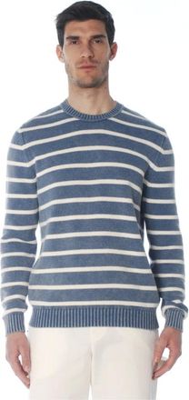 MC2 Saint Barth Homme, Pulls, Multicolore, Taille: L Maglia girocollo in cotone rigata stile marina