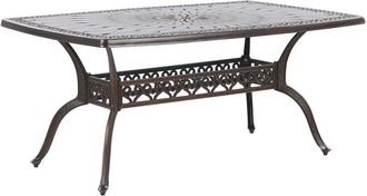 Beliani Table de Repas de Jardin 102 x 165 cm en Aluminium Effet M&eacute;tal Vieilli Marron Cuivr&eacute; Tr&egrave;s D&eacute;corative pour Jardin ou Terrasse Classique Beliani
