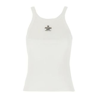 Fendi Geripptes Tanktop - - Tops - Damen - Wei&szlig; - L