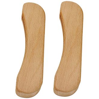 Amosfun 2st&uuml;cke Teiliges Holzgriffschoner F&uuml;r Bratpfannen Hitzebest&auml;ndig Und rutschfest Passend F&uuml;r Gusseisen Edelstahlpfannen Leichter Schutz Gegen Verbrennu