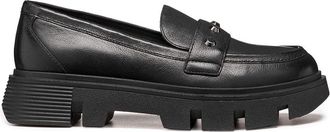 Geox Damen D VILDE Loafer, Black, 37.5 EU