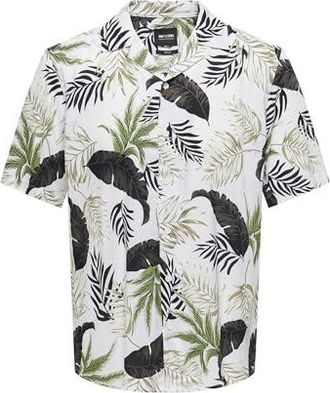 Only & Sons Onsway Life AOP SS Noos T-Shirt en Viscose, Bronze, XL