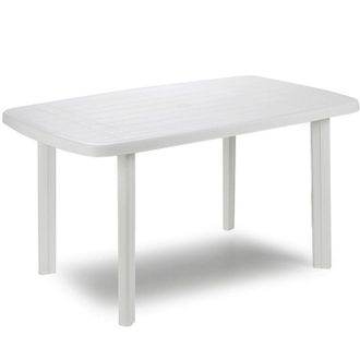 Progarden Kunststofftisch Faro wei&szlig; 140 x 90 cm Gestell aus Kunststoff in wei&szlig;, Tischplatte aus Kunststoff in wei&szlig;