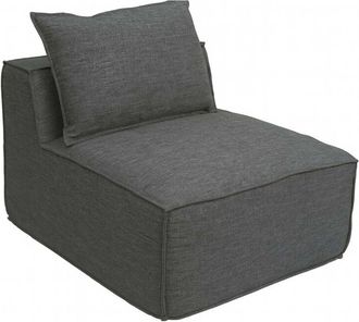 Hhg Sessel/Zubeh&ouml;r f&uuml;r Sofa HHG 398, Loungesessel Polstersessel Mittelteil, Stoff/Textil (300g/m&sup2;) 63x75x97cm dunkelgrau