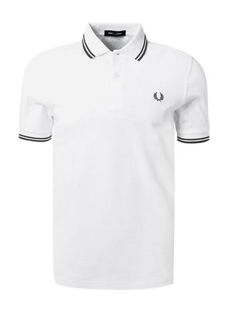 Fred Perry Herren Polo-Shirt wei&szlig; Baumwoll-Piqu&eacute;