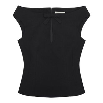 Shushu/Tong Cropped Off-Shoulder Top - - Tops - Damen - Schwarzk - 2XS
