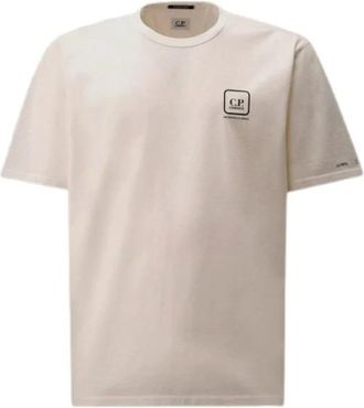 C.P. Company C.p. Company, Homme, Tops, Blanc, Taille: L Metropolis Series Mercerized Jersey Short Sleeve P