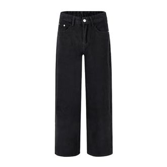 Generic Jean pour homme Coupe droite classique Pantalon vintage uni l&eacute;ger et confortable avec poches Pantalon en jean basique d&eacute;contract&eacute; tendance, Noir, 3XL