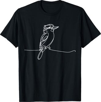 Jimbeels Line Art Vogelornithologe Kookaburra T-Shirt