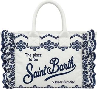 MC2 Saint Barth Femme, Sacs, Blanc, Taille: ONE Size Vanity Volant N Tracolla Sangallo