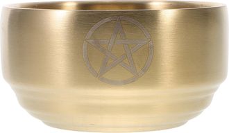 Pretyzoom R&auml;ucherschale Messing 5.8 Zoll Pentagramm Design Altar Ritualschale F&uuml;r R&auml;ucherwerk Kerzenhalter Wicca Opferschale Dekoration