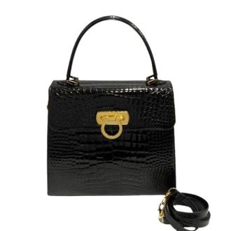 Ferragamo Pre-owned Krokodilleder 2-Wege-Handtasche - - Pre-owned - Damen - Schwarzk - ONE SIZE