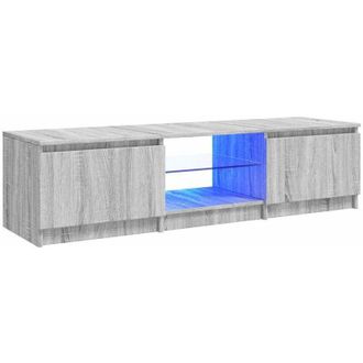 vidaXL Vidaxl - Meuble tv avec lumi&egrave;res led Sonoma gris 140x40x35,5 cm
