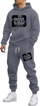 Generic Surv&ecirc;tement 2 pi&egrave;ces pour homme - En coton - Baggy confortable - Chaud - Pantalon de jogging et sweat &agrave; capuche - Tenue de loisirs - Streatwear - Fitn