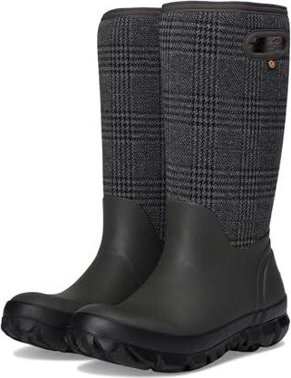Bogs Bottes de neige à carreaux Whiteout pour femme, Ciment Multi, 39.5 EU