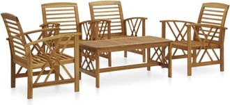 vidaXL Vidaxl - Salon de jardin 5 pcs Bois dacacia massif