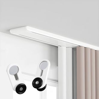 Generic Schwere Doppelvorhangschiene f&uuml;r Deckenmontage 0.7m-6m, Stille Aluminium-Schienensystem als Raumteiler - F&uuml;r Wohnzimmer, Schlafzimmer, Krankenhaus - E