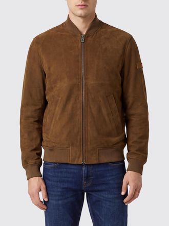 Peuterey Blouson bomber en cuir su&eacute;d&eacute; avec col bomber et zip
