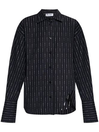 The Attico chemise en coton &agrave; logo imprim&eacute; - Bleu